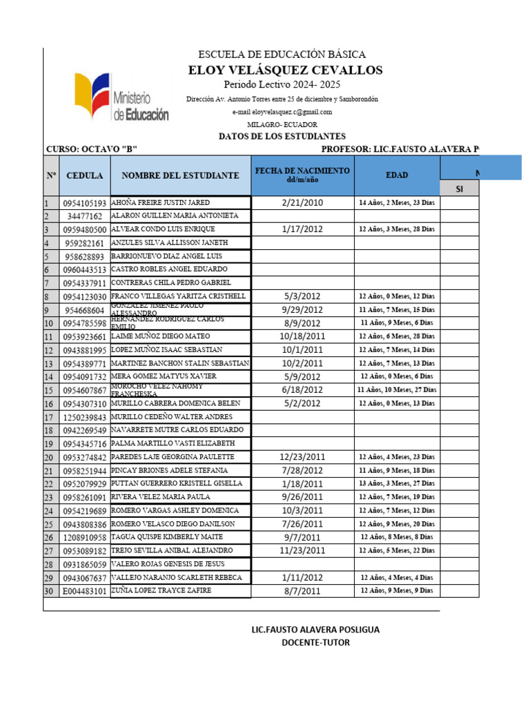 Datos 8vo B 2024 | PDF