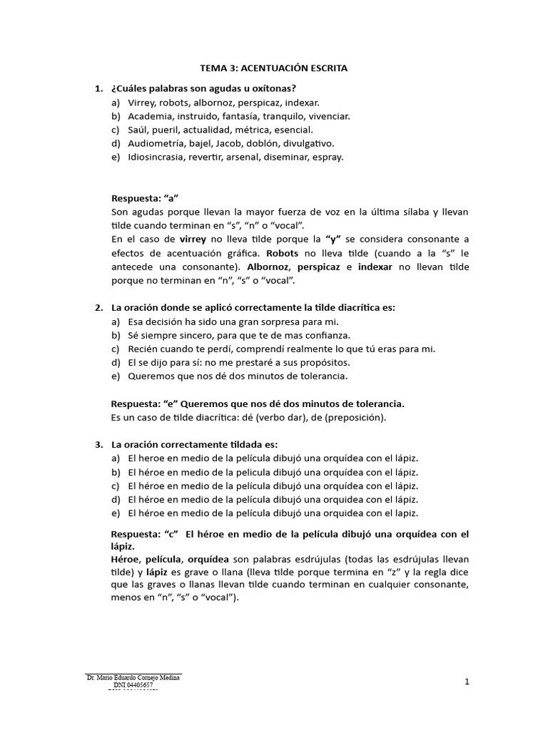 ÍTEMS DE LENGUAJE-tema3 con claves GIOVANNA CANO | PDF | Unidades ...
