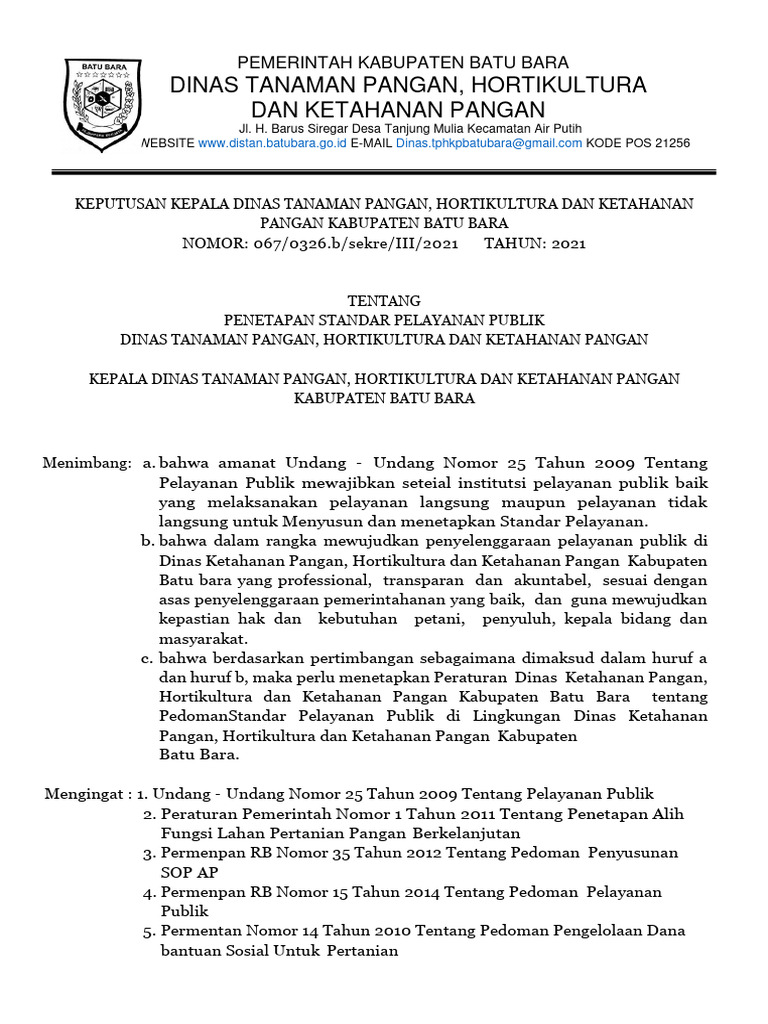 Standar pelayanan-BPP | PDF