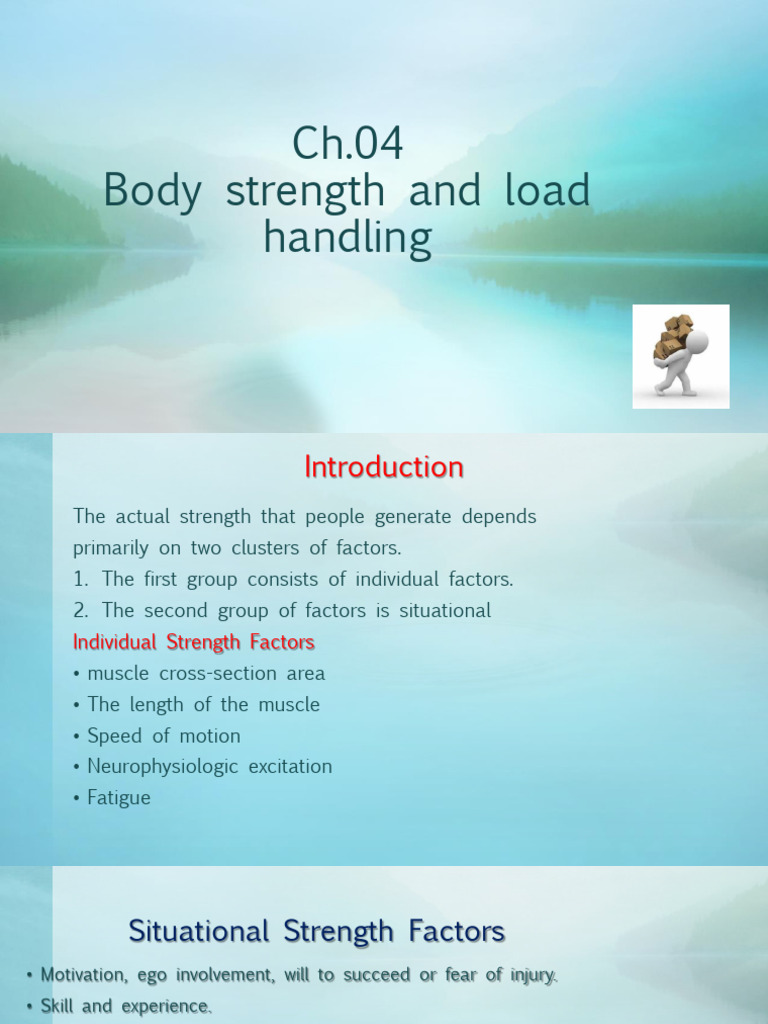 Ch.04 Body Strength and Load Handling | PDF | Hand | Low Back Pain