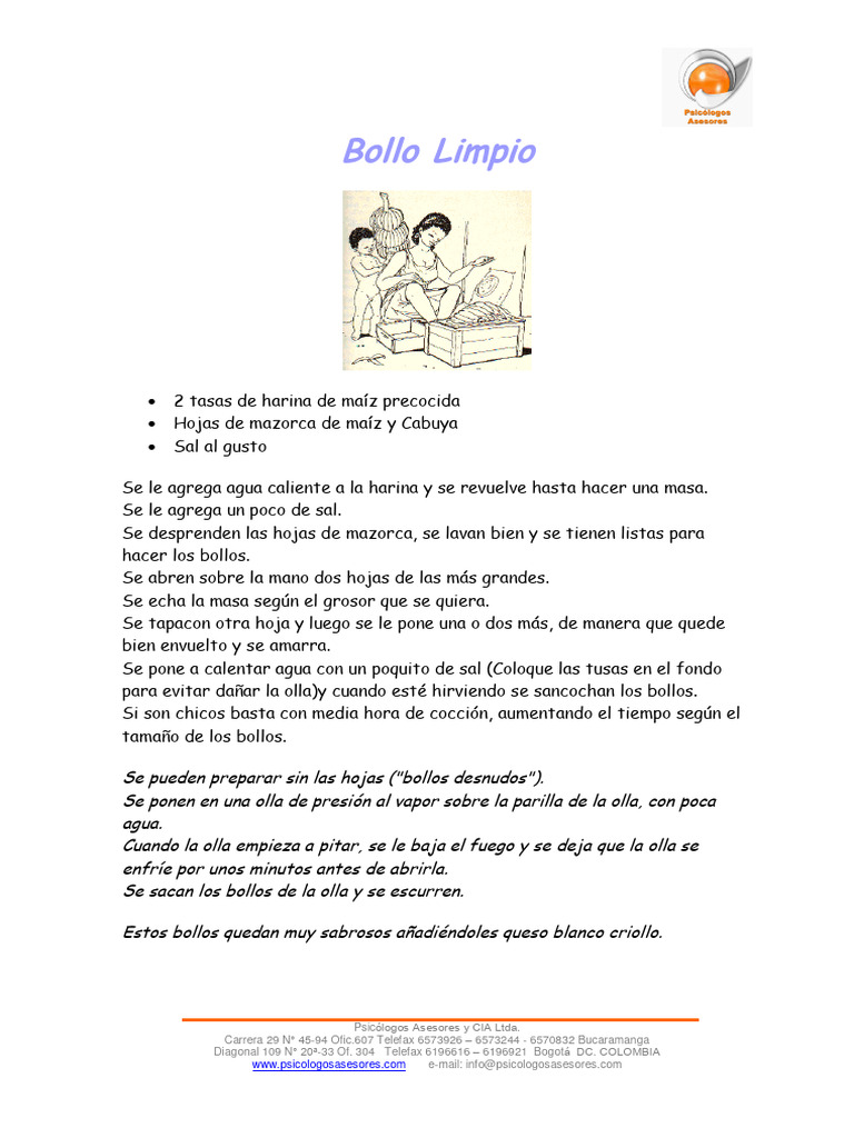 Bollo Limpio | PDF | Maíz | Cocinando