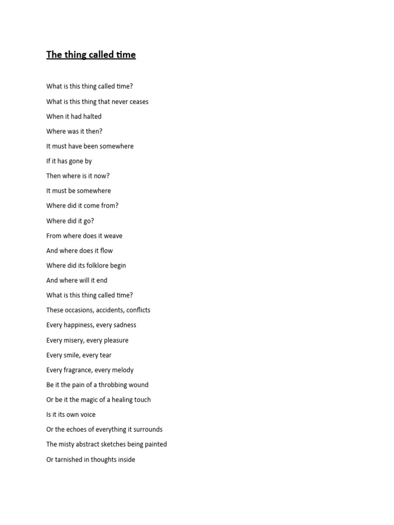 The Thing Called Time | PDF | Art