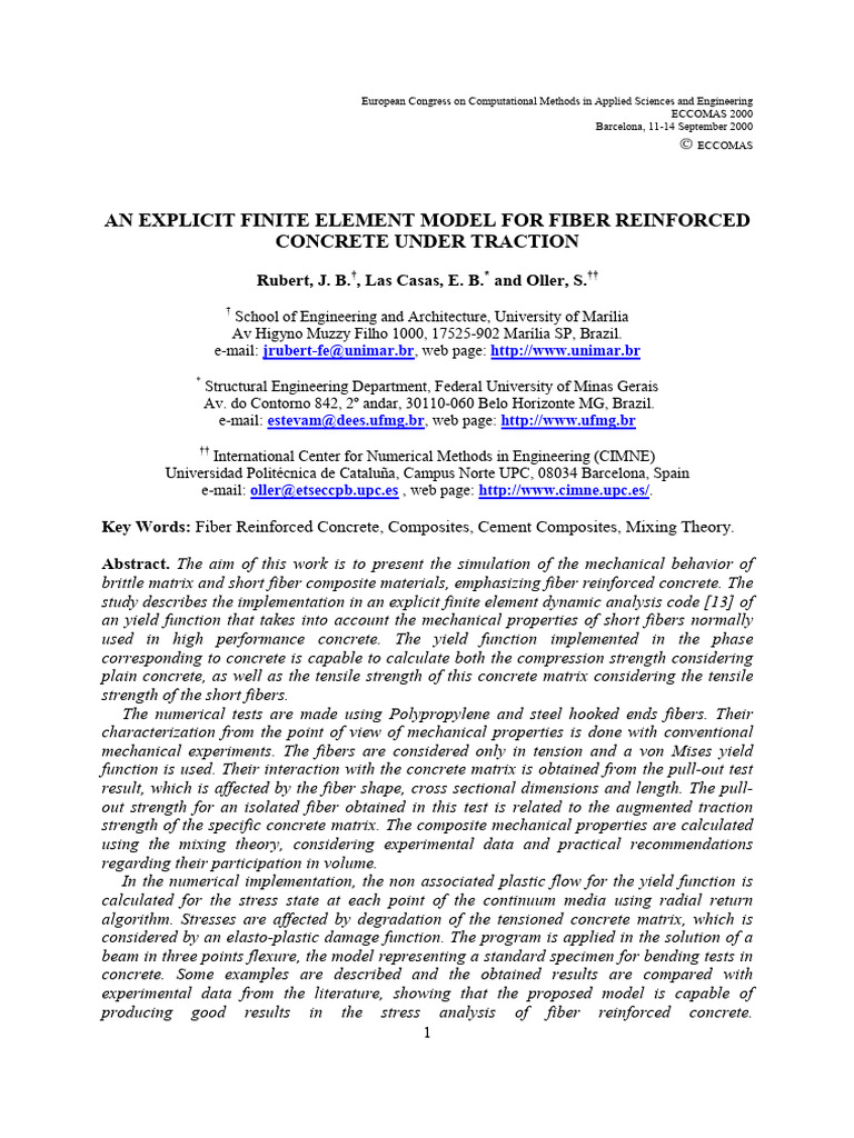 Explici FEM model Fibert Reinforced concrete traction | PDF | Composite ...