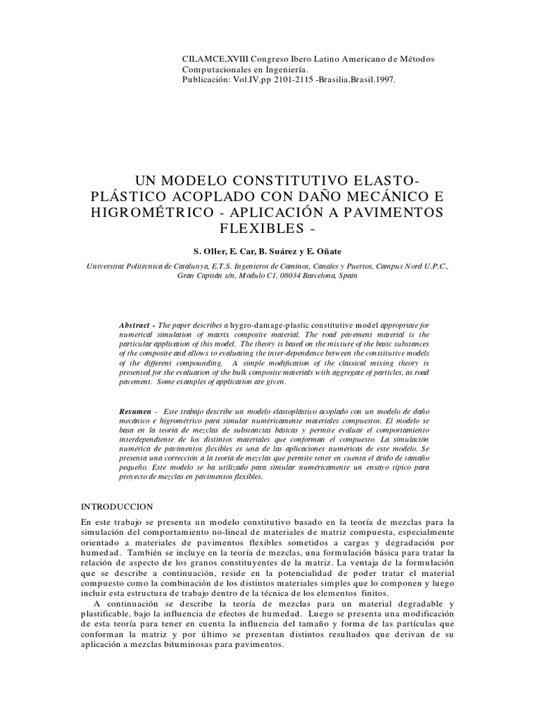 Modelo Constitutivo Elasto Plastico Daño Mecanico Igrometrico ... Modelo Constitutivo Elasto Plastico Daño Mecanico Igrometrico ...