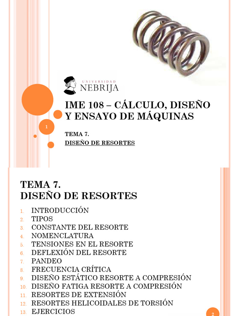 Diseño y Cálculo de Resortes Mecánicos | PDF | Fatiga (material ...