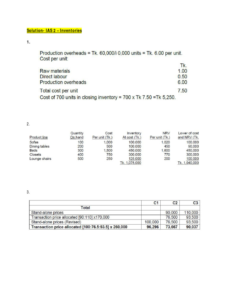 Solution-Inventories - IAS - 2 | PDF