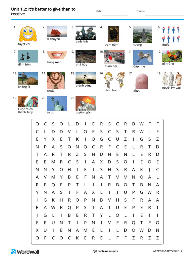 Unit 12 Its Better To Give Than To Receive Wordsearch | PDF