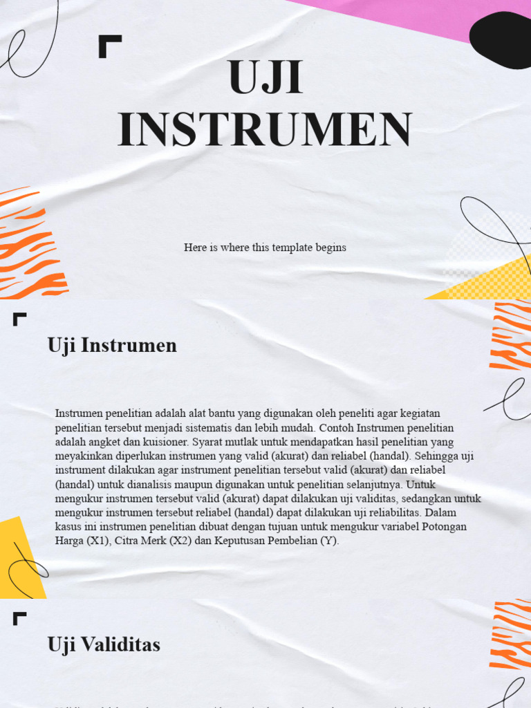 Uji Validitas & Reliabilitas Instrumen Penelitian | PDF