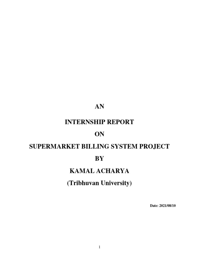 Supermarket Billing System Project Report. | Download Free PDF | Graphical User Interfaces ...