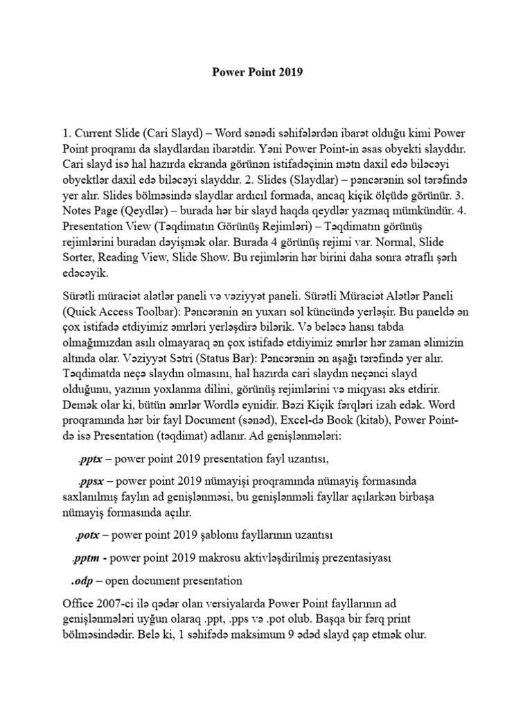Power Point 2019: .Odp - Open Document Presentation | PDF