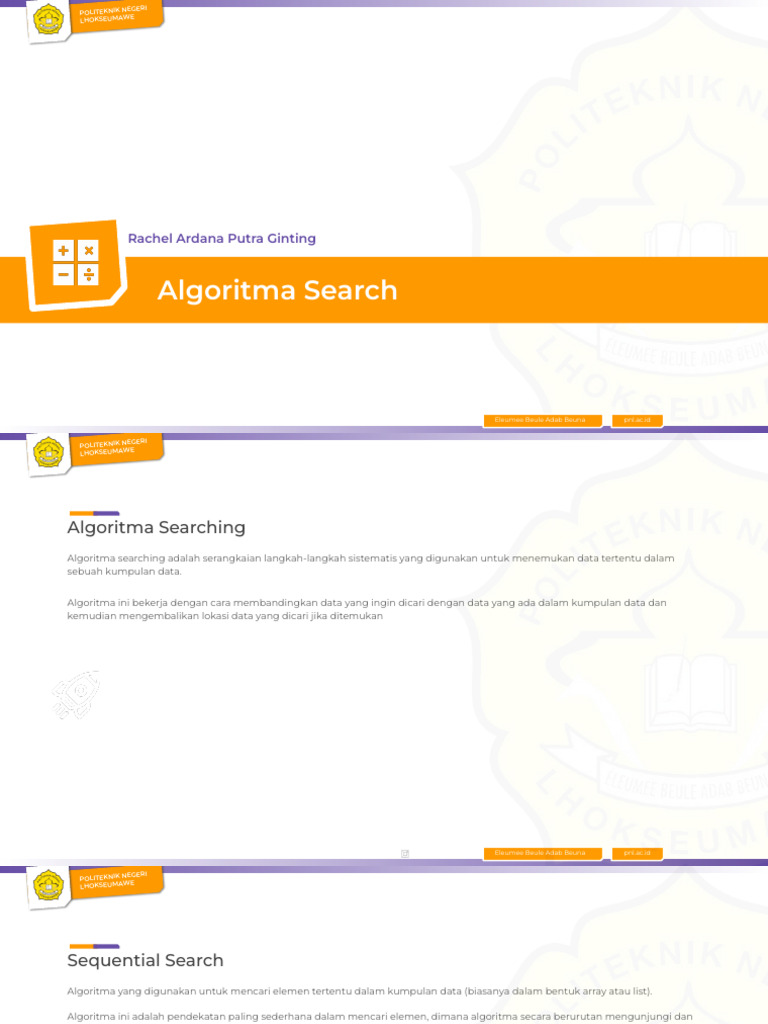 Algoritma Search - Rachel Ardana Putra Ginting | PDF