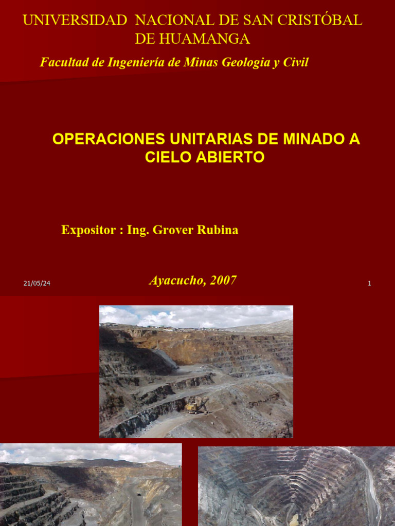 Operaciones de Minado a Cielo Abierto | PDF | Perforación | Perforar