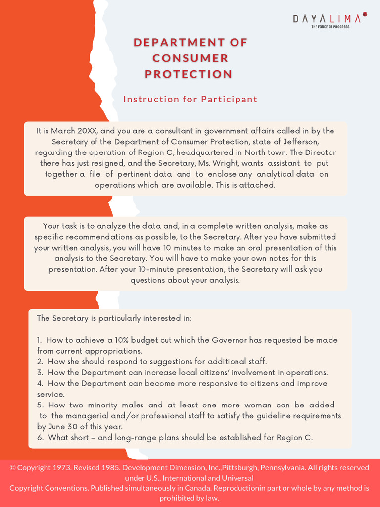 Department of Consumer Protection - Instruction For Participant | PDF ...