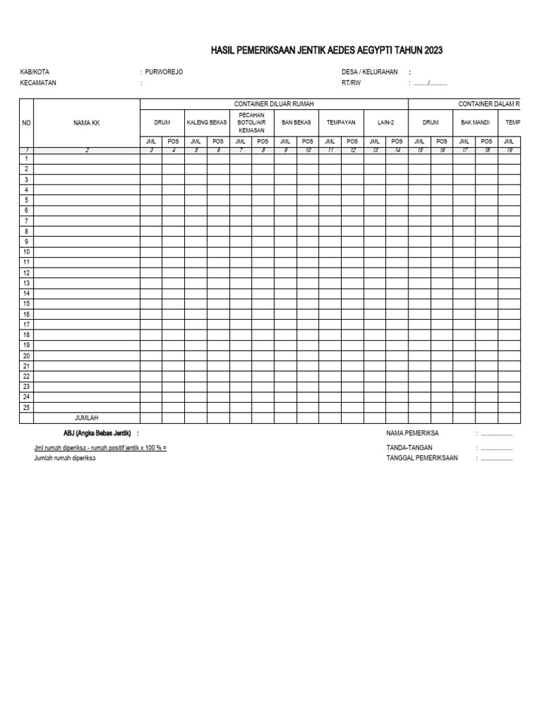 Form PJB Jentik | PDF