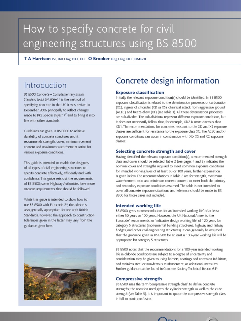 How To Specify Concrete For Civil Engineering Structures Using BS 8500 ...