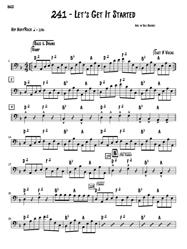 241 - Let - S Get It Started - BASS | PDF