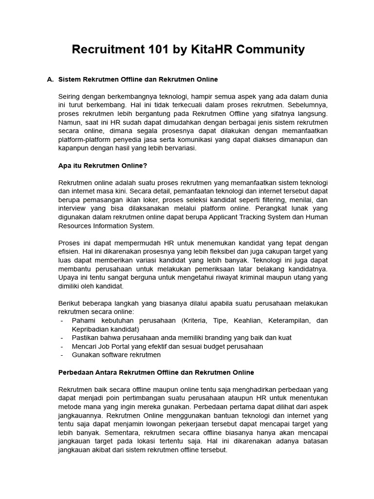 Recruitment 101 | PDF