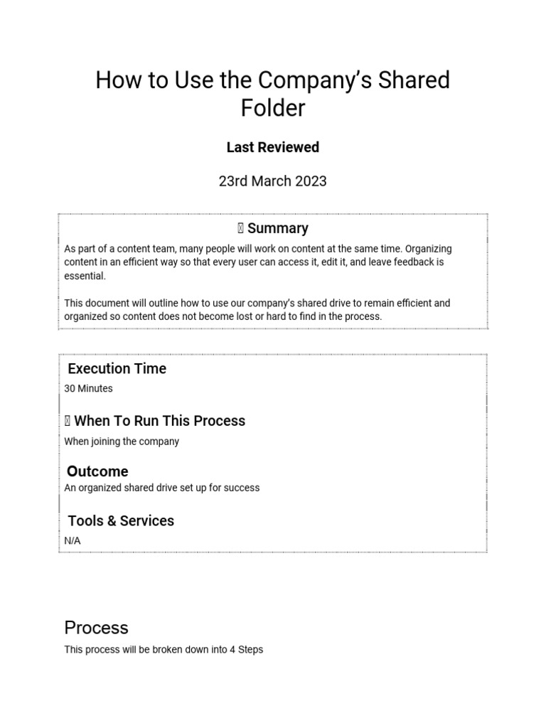 How To Use The Company - S Shared Folder | PDF | Computer File ...