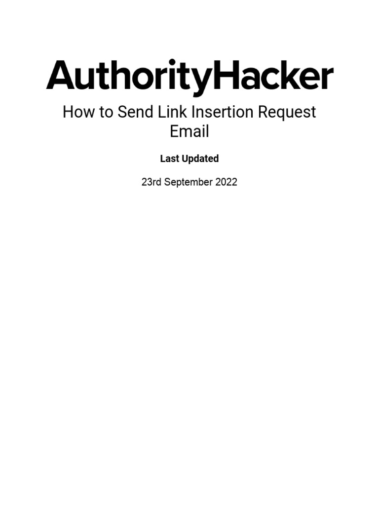 How To Send Link Insertion Request Email | PDF | Career & Growth