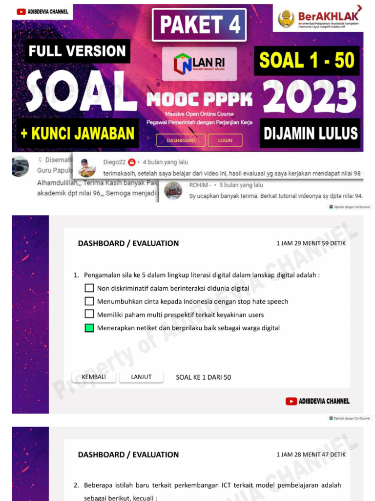 Paket 4 Soal Mooc PPPK 2023 | PDF