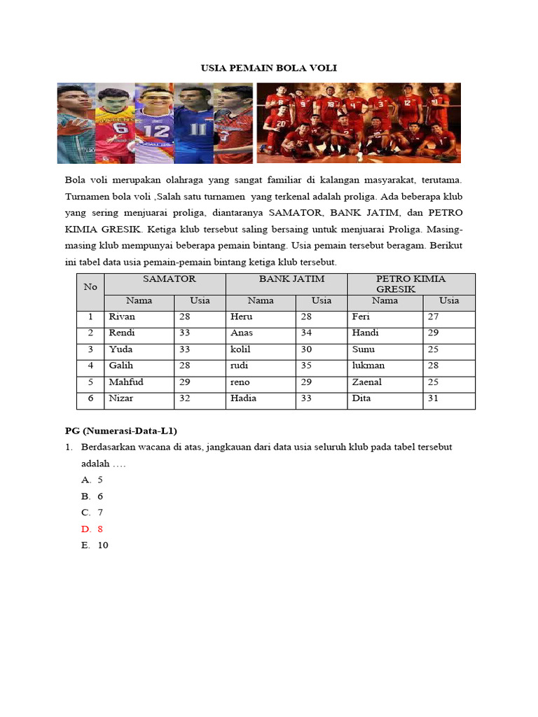 2 Num Data PJOK C | PDF