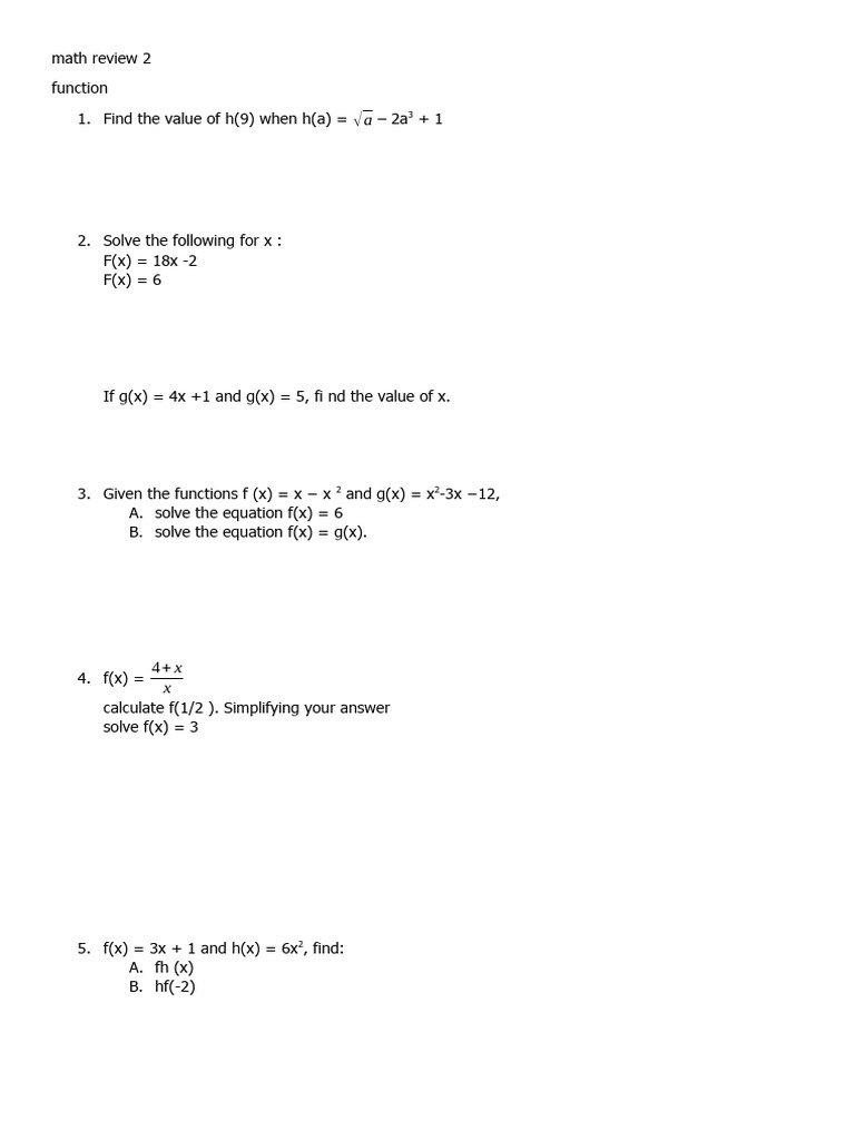 Math Review 2 | PDF | Mathematics | Mathematical Concepts