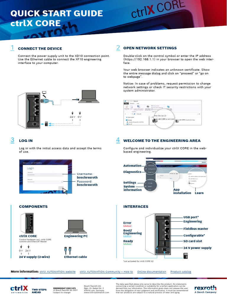 Quick Start Guide CTRLX Core r999002047 | PDF | World Wide Web | Internet & Web