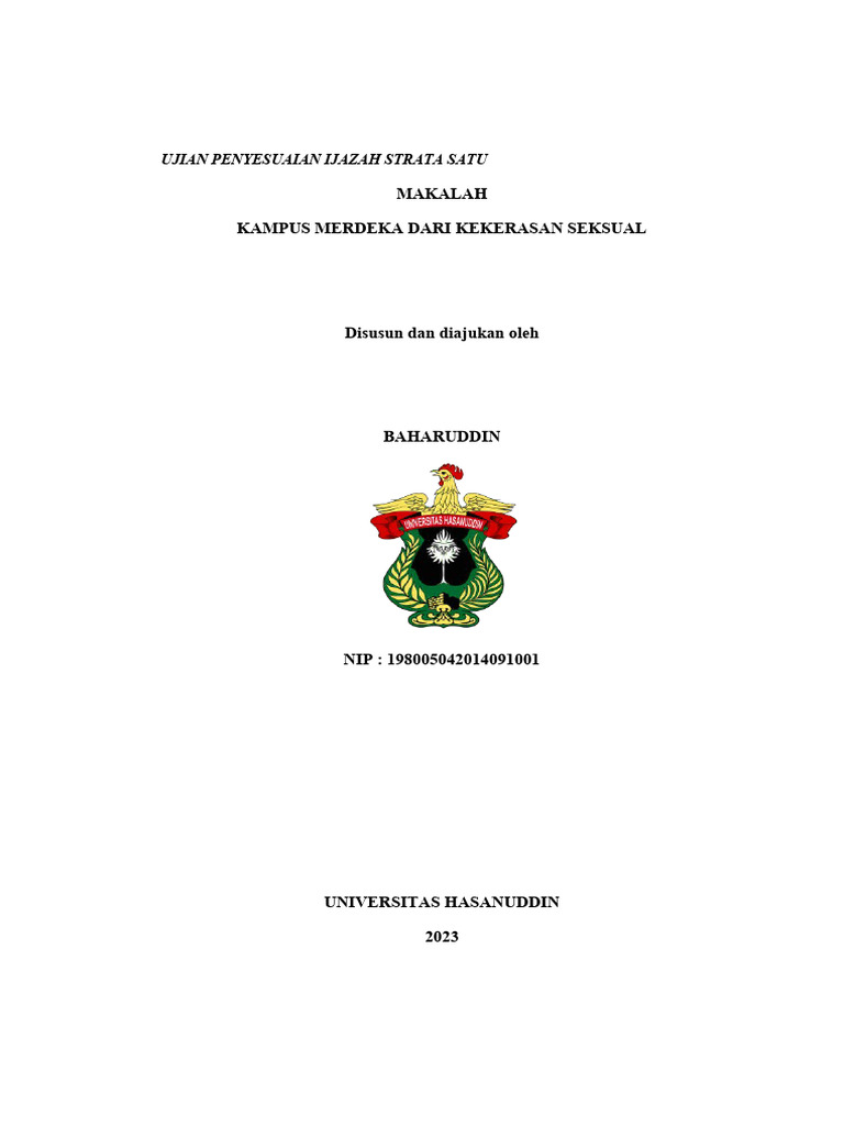 KPPI - Makalah 'Kampus Merdeka Dari Kekerasan Seksual' - Baharuddin | PDF