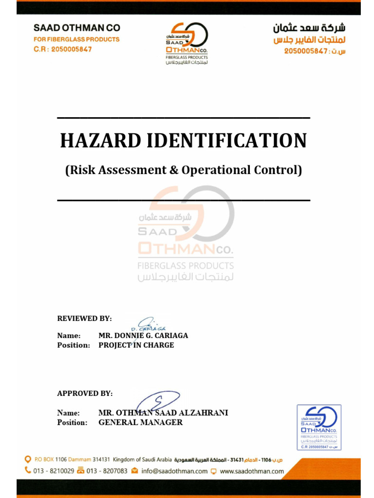 Hazard Identification | PDF | Risk | Hazards