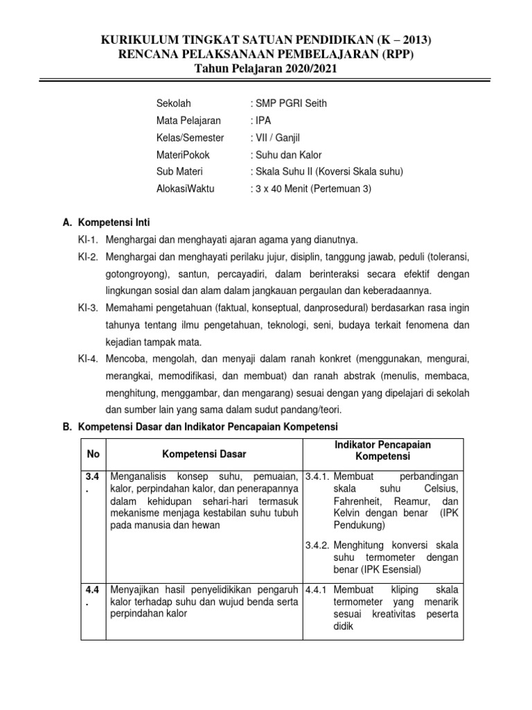 Suhu Dan Kalorskala Suhu II Konversi Skala Suhu - 2 | PDF | Metode ...