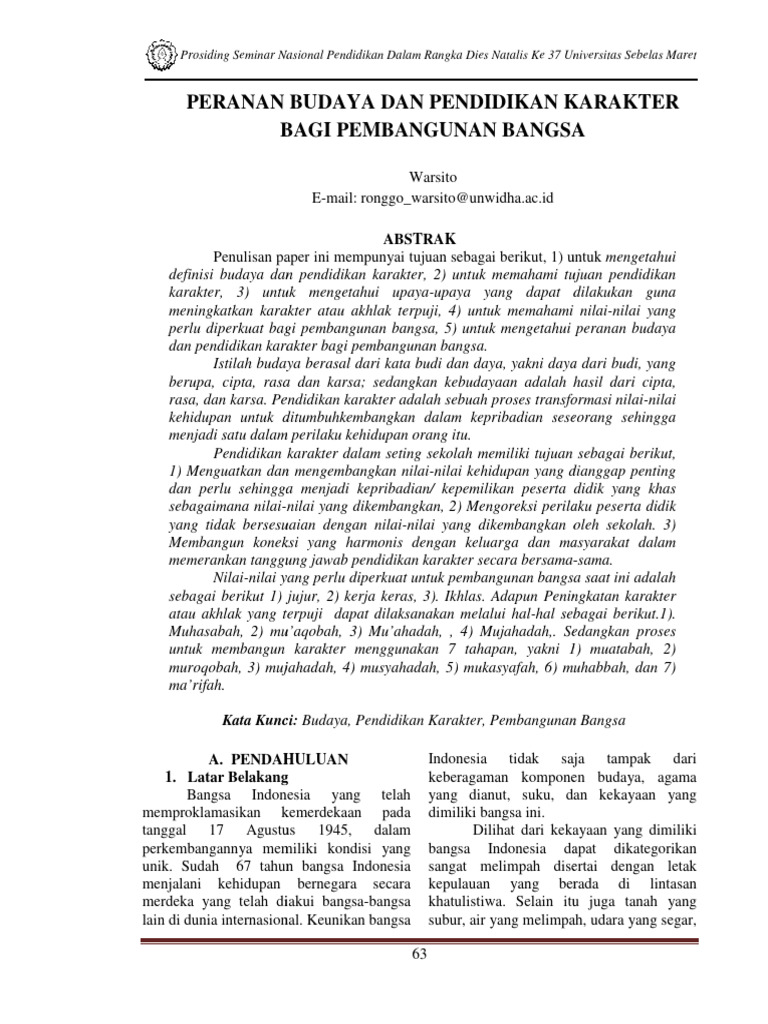 ID Peranan Budaya Dan Pendidikan Karakter B | PDF