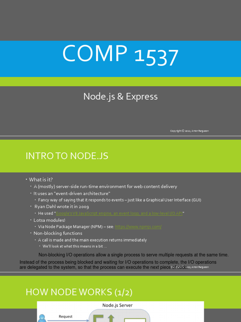 COMP 1537 - Week 6 - Intro To Node | PDF | World Wide Web | Internet & Web