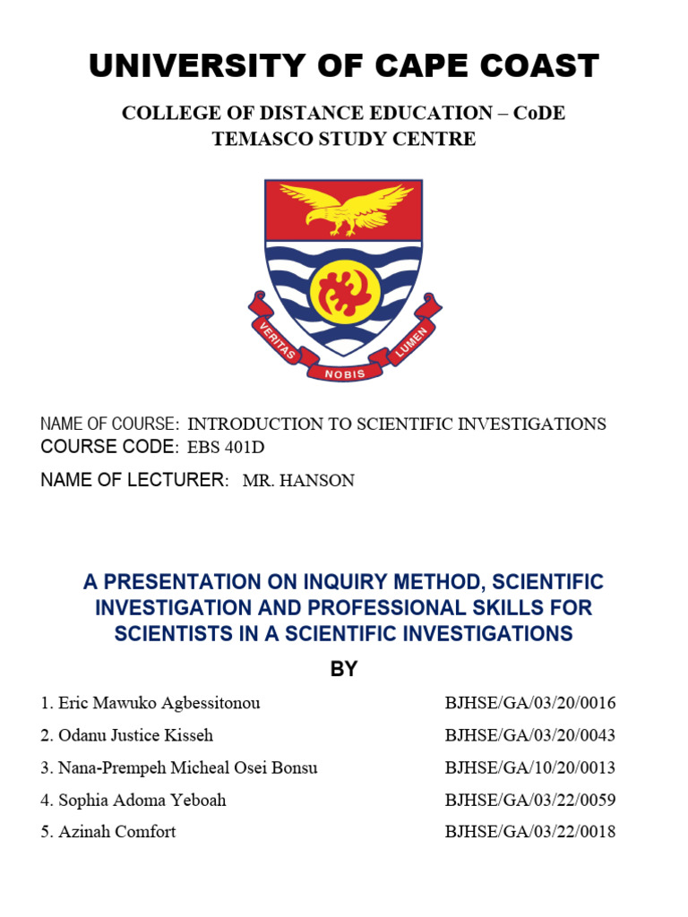 Scientific Investigation | PDF | Experiment | Inquiry Based Learning