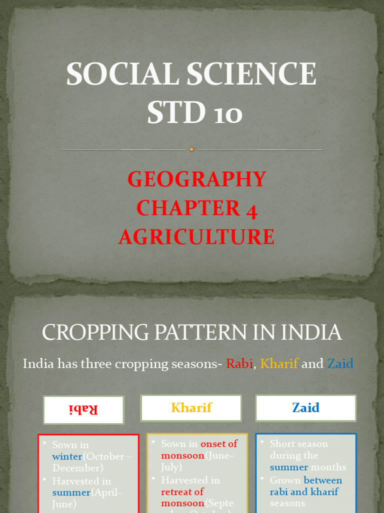 Agriculture SST CLSS 10 | PDF | Legume | Crops