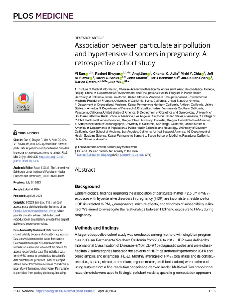 Journal Pmed 1004395 | PDF | Particulates | Pregnancy