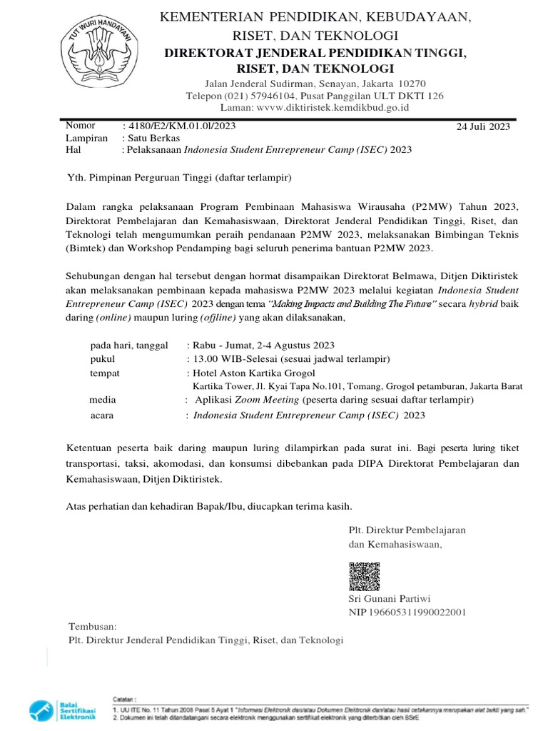 Surat Undangan Isec 2023 1690362089 | PDF