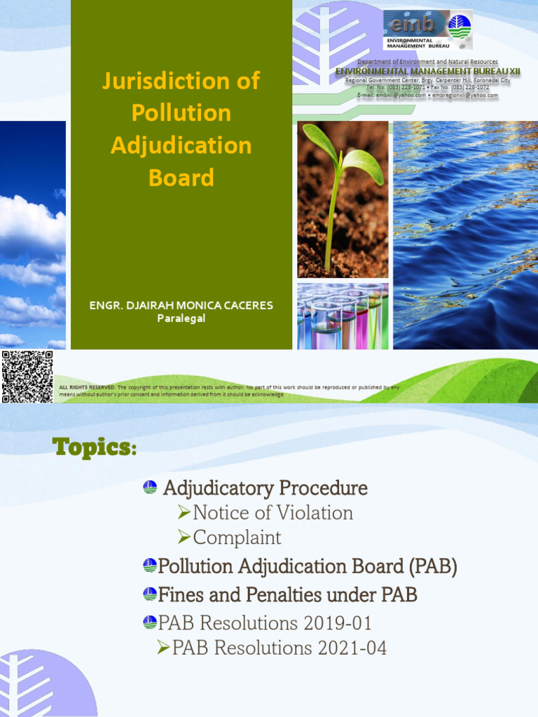 Pollution Adjudication Board | Download Free PDF | Adjudication | Copyright