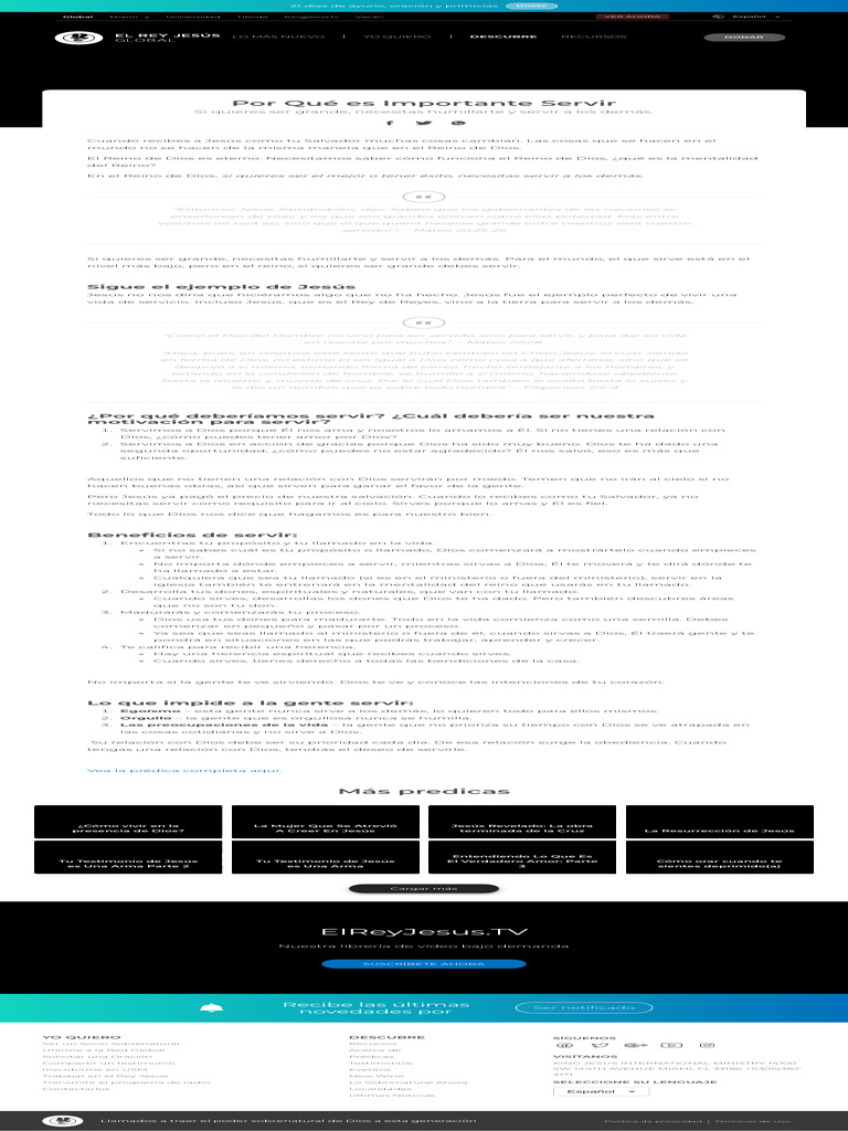 Por Qué Es Importante Servir El Rey Jesús | PDF | Jesús | Dios