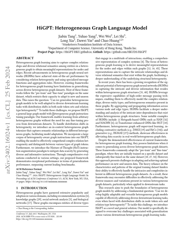 HiGPT: Heterogeneous Graph Model | PDF | Vertex (Graph Theory)