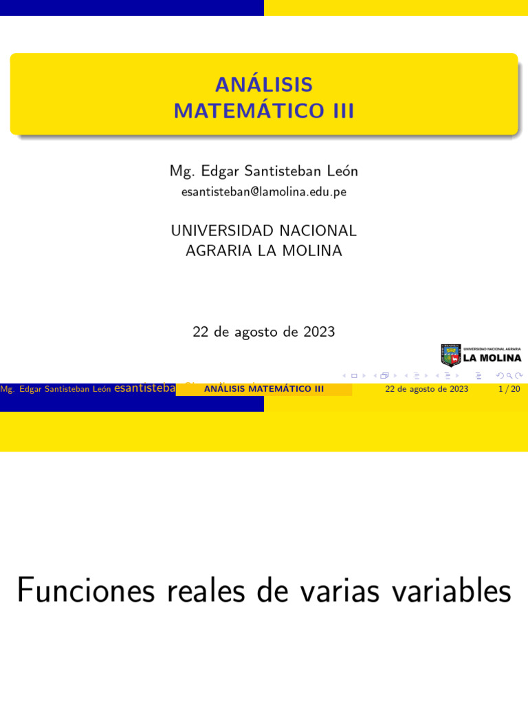 Funciones Multivariables: Dominio y Rango | PDF | Función (Matemáticas) | Matemáticas