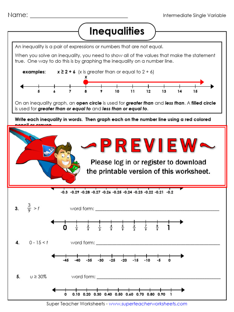 Inequalities Single Variable Intermediate | PDF | Inequality ...