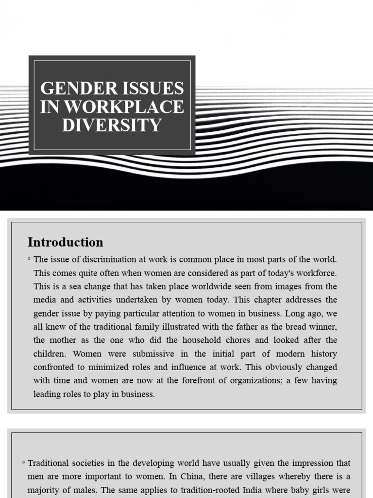 GENDER ISSUES in Workplace Diversity | Download Free PDF | Gender ...