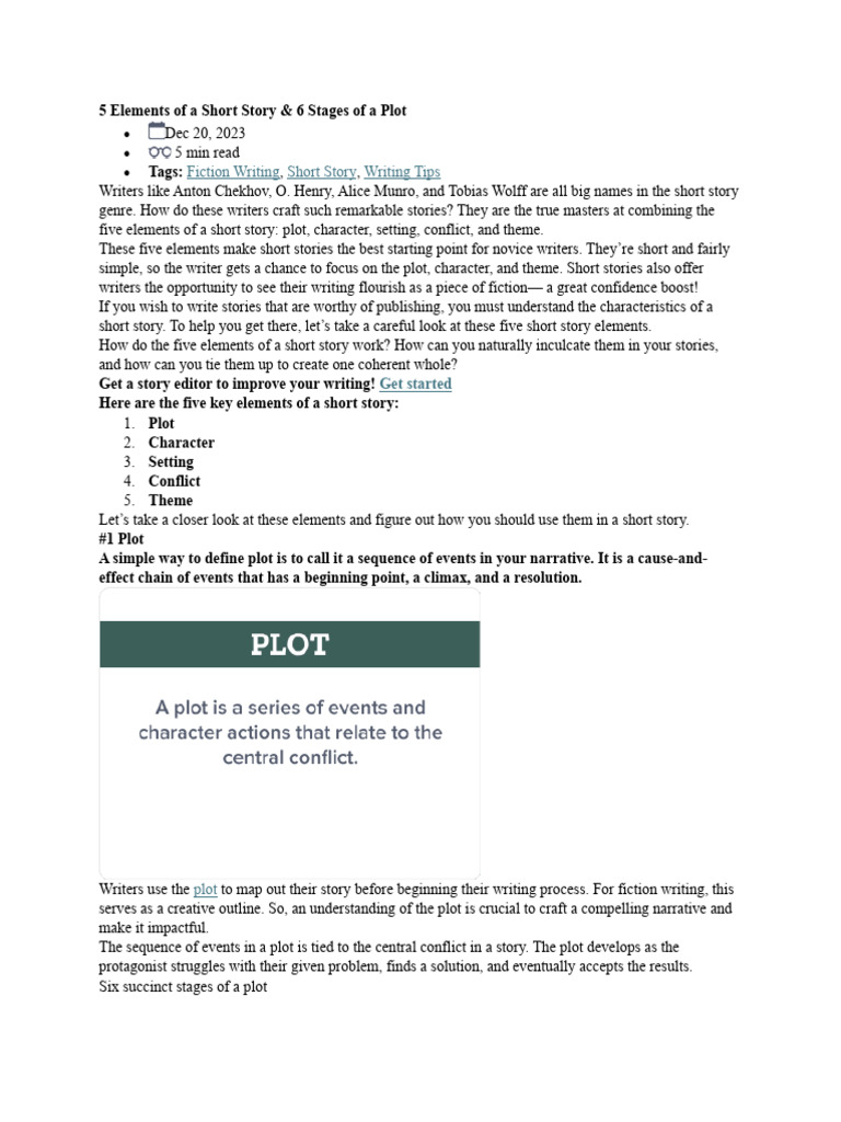 Short Story | PDF | Plot (Narrative)