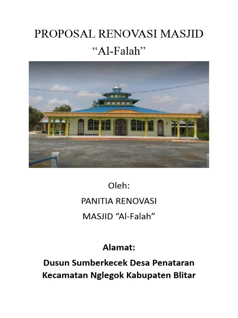 Proposal Renovasi Masjid. | PDF