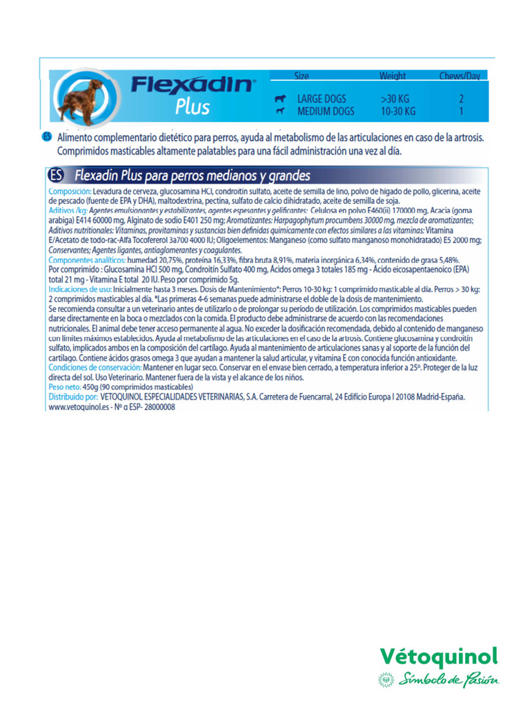 Flexadin Plus, Medianos y Grandes | PDF