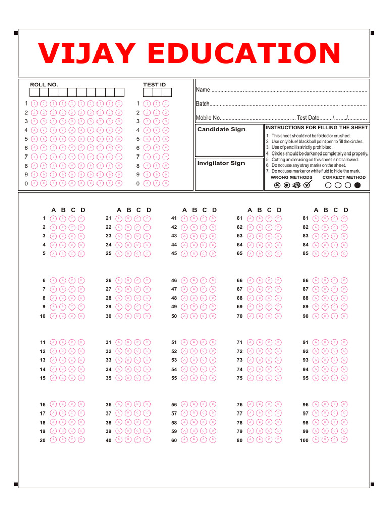 OMR SHEET 7ae9e4a6 Abed 479f 9bbc Fcf57708f2df | PDF | Optical ...