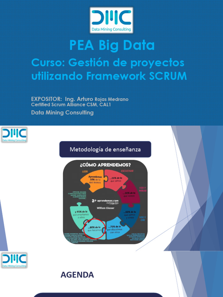Presentación SCRUM PEA BigData | PDF | Scrum (desarrollo de software) | Business