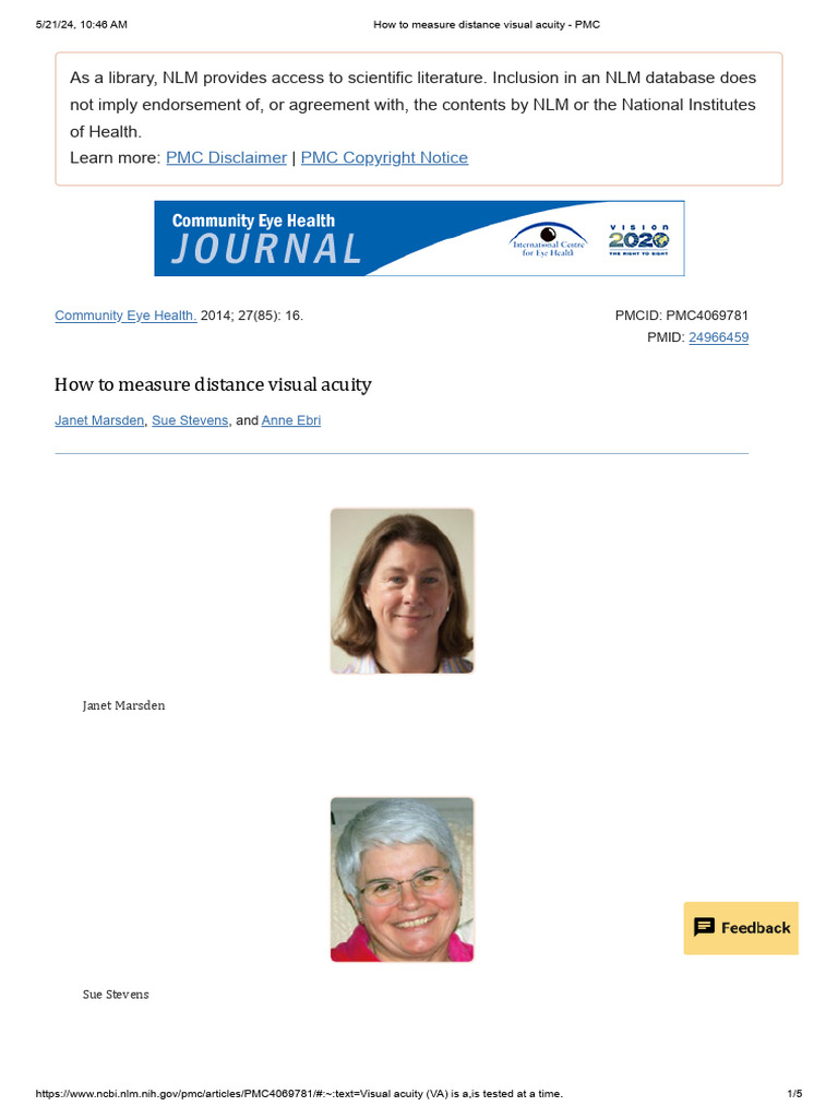 How To Measure Distance Visual Acuity - PMC | PDF | Visual Acuity ...