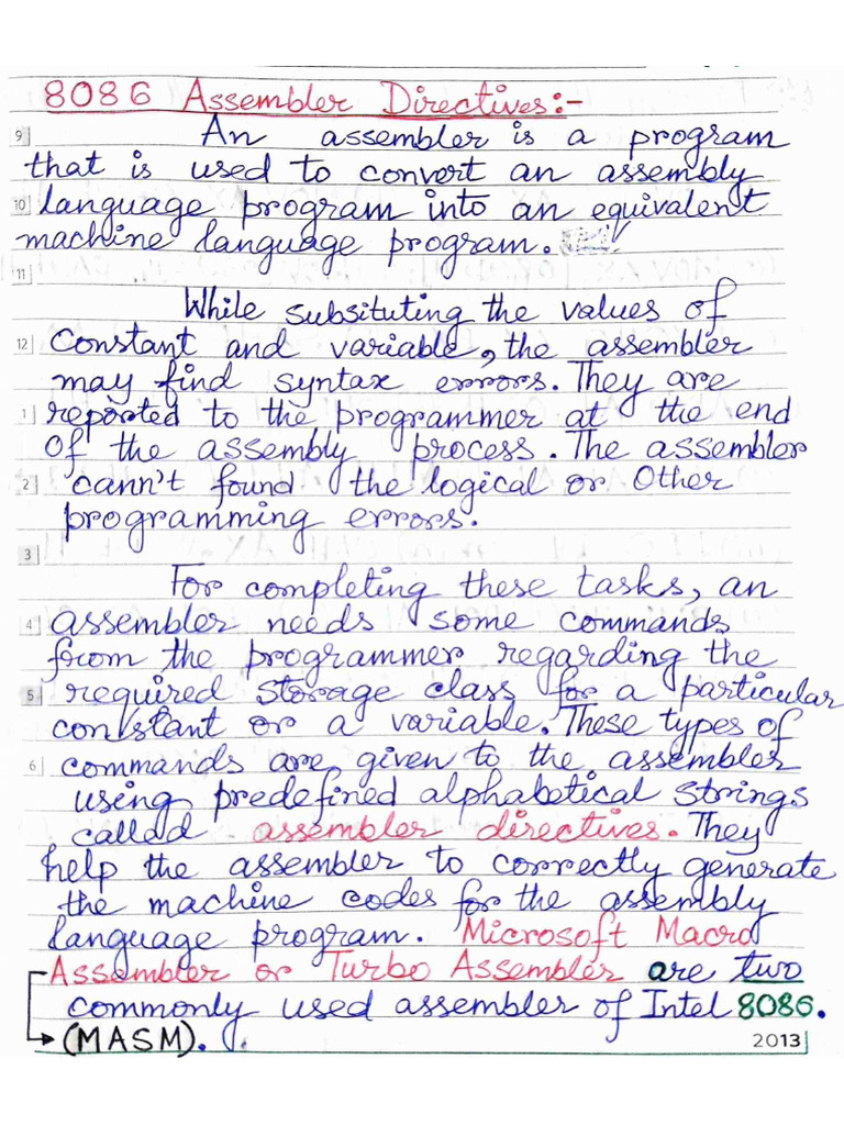 8086 Assembler Directives | PDF