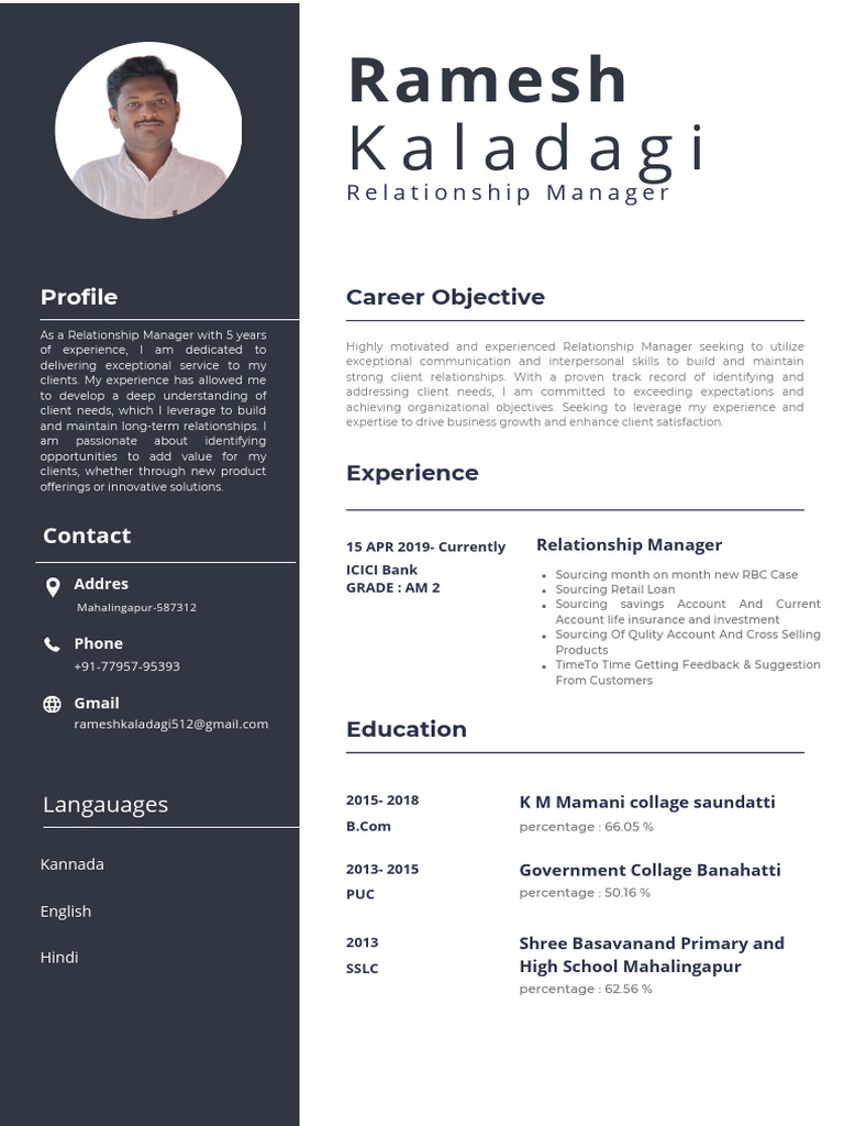 Ramesh Kaladagi Resume | Download Free PDF | Social Psychology | Business